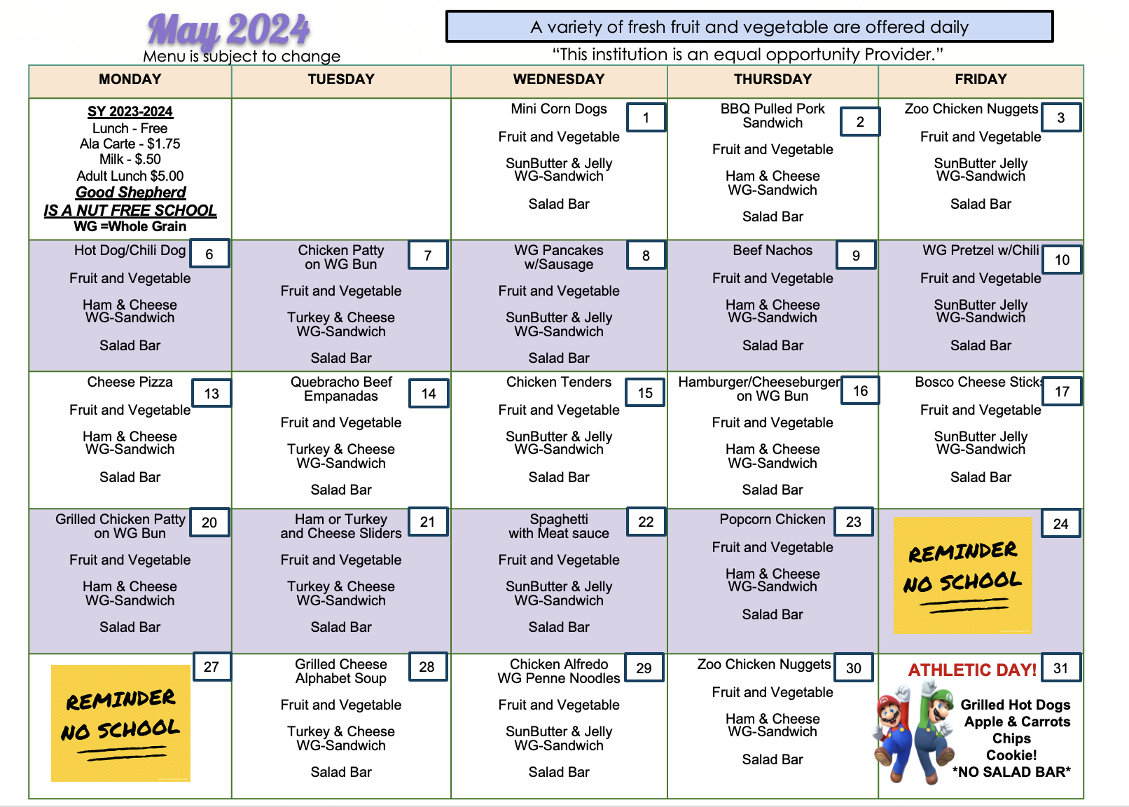 Lunch Program - Good Shepherd School - Golden Valley, MN